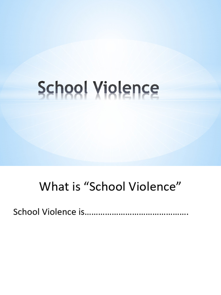 School Violence | PDF | Career & Growth | Wellness