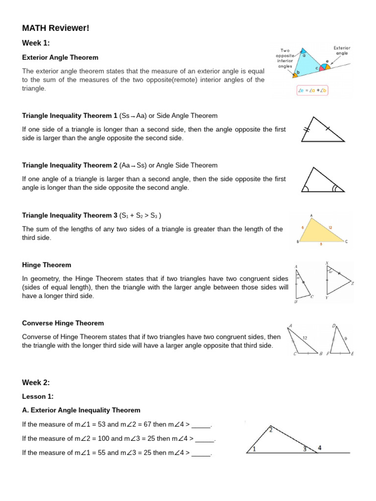 MATH Reviewer | PDF | Triangle | Euclidean Plane Geometry