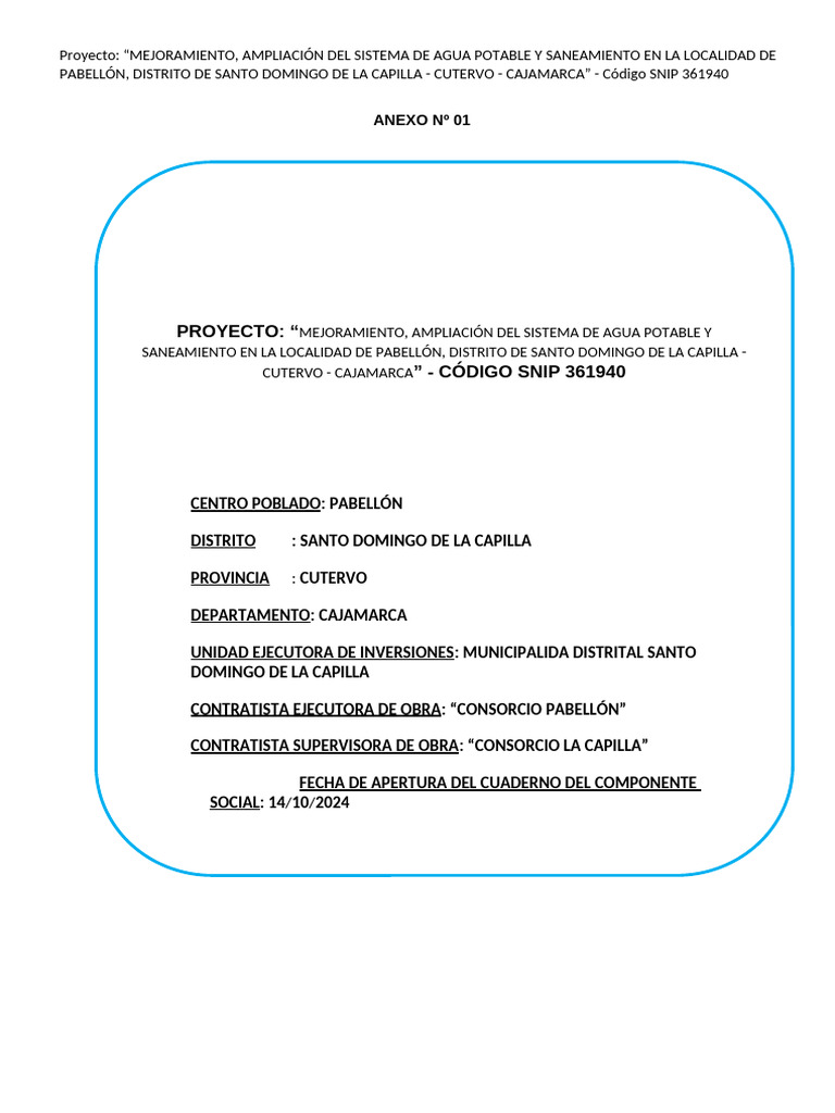 Anexo #01 - Cuaderno Del Componente Social - UGM | PDF