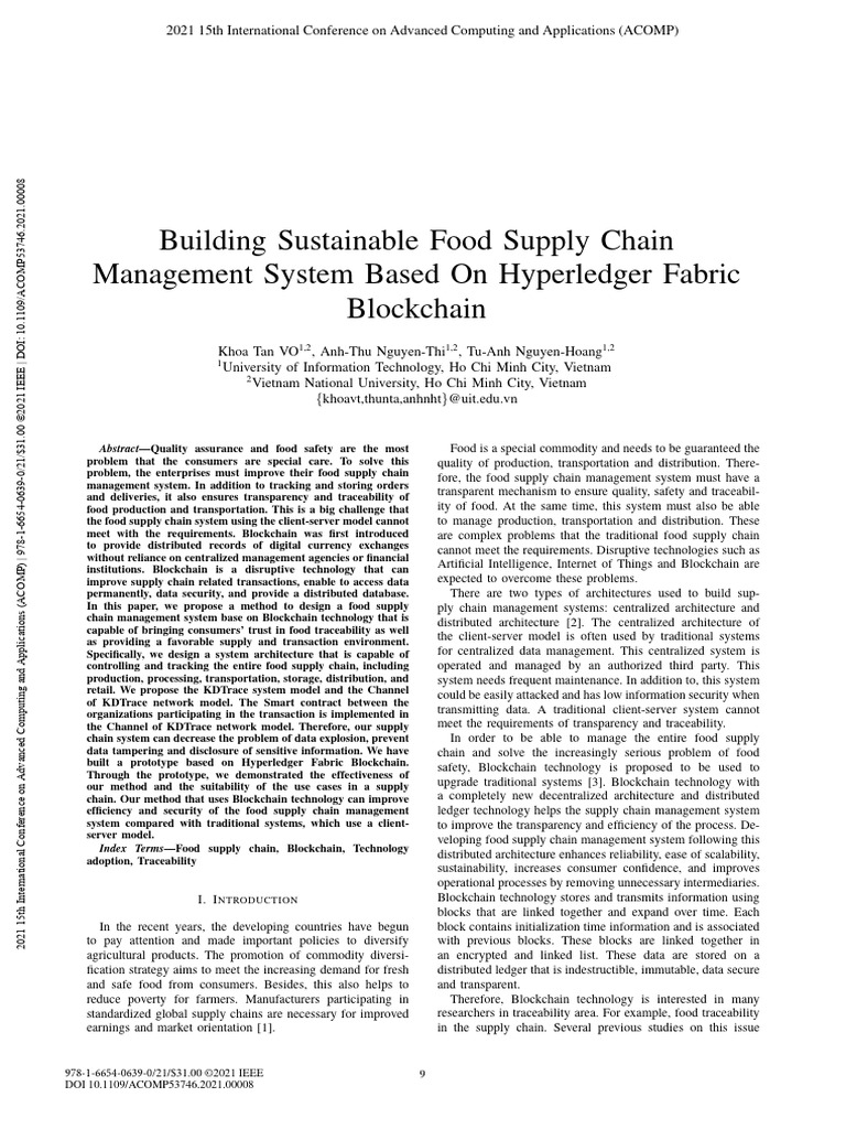 Building Sustainable Food Supply Chain Management System Based On ...