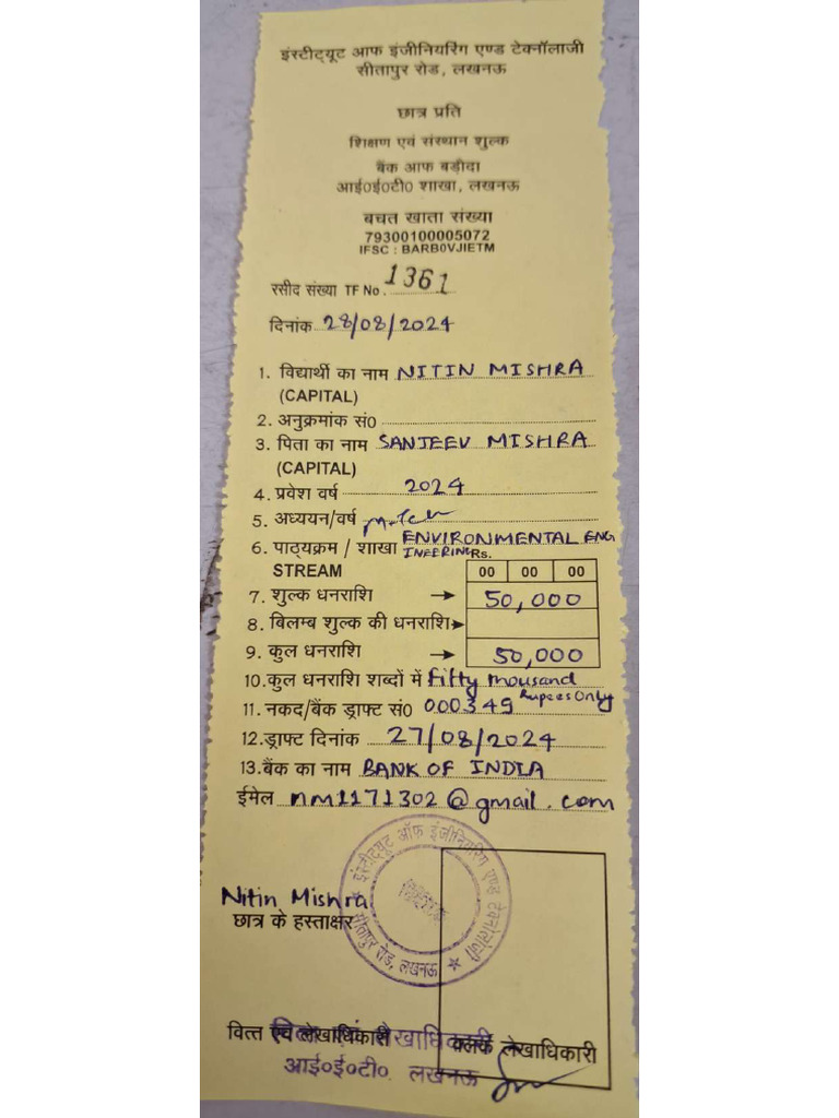 Fee Receipt | PDF