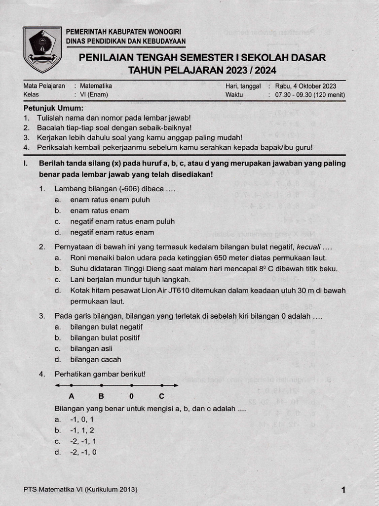 PSTS I - TP 2023-2024 - KLS.6 - Matematika | PDF