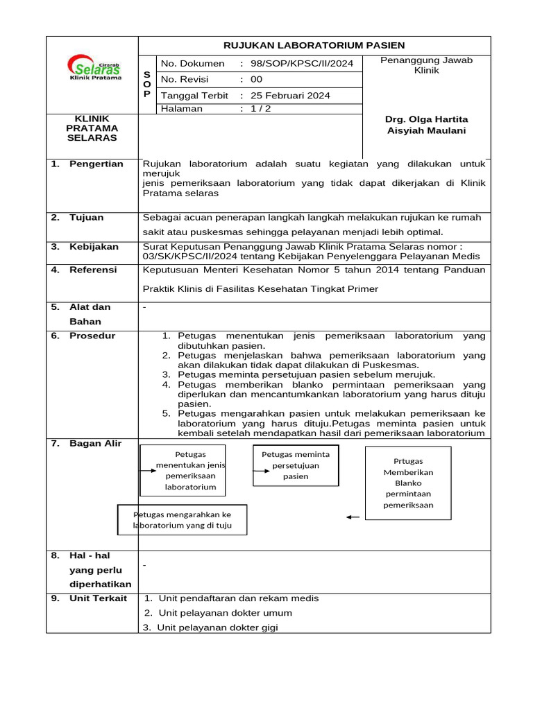 Sop Rujukan Pasien | PDF | Kesehatan Holistik | Sains & Matematika