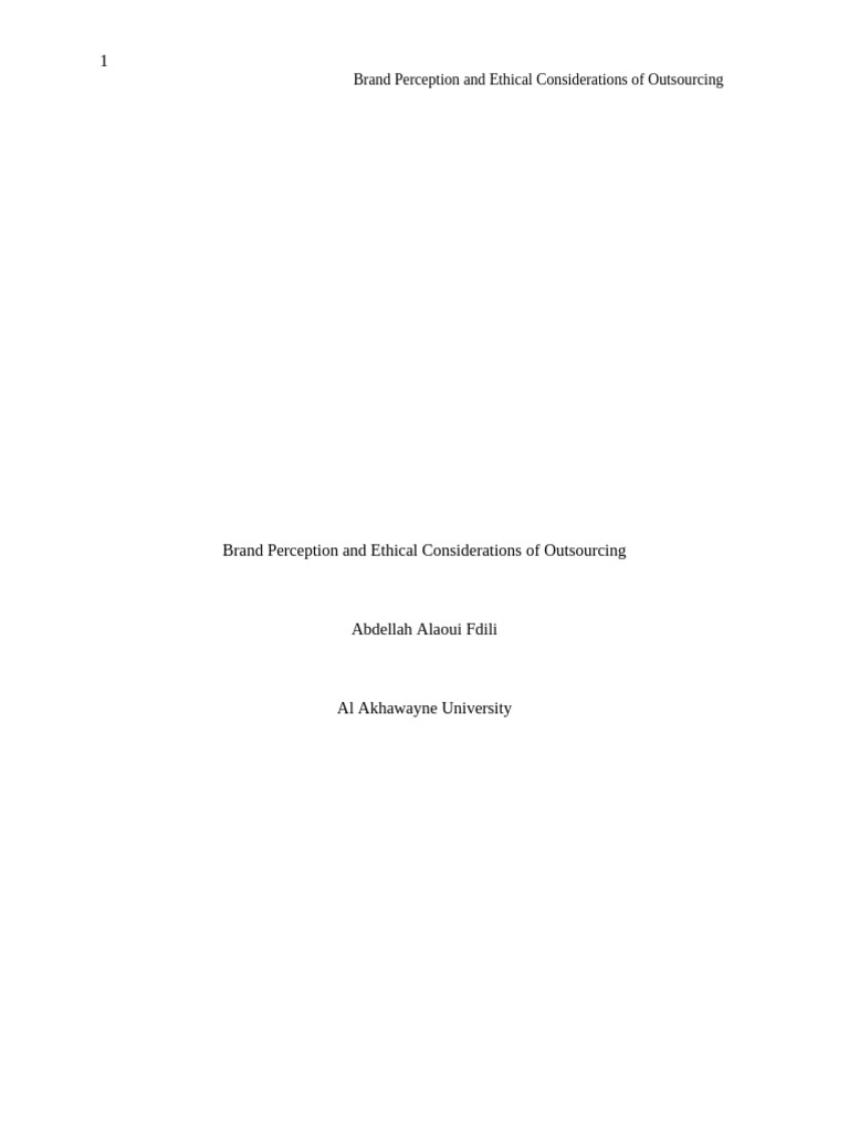 Final Draft Research Report Ba | PDF | Outsourcing | Brand