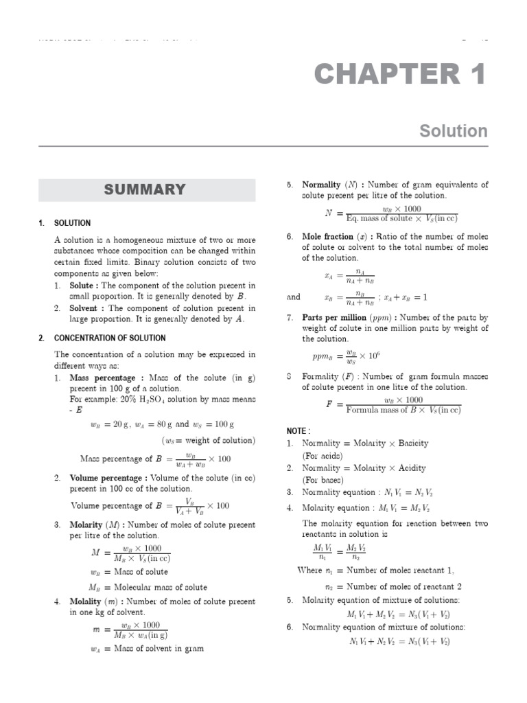 Solutions - PYQ and Answers | PDF | Solubility | Gases