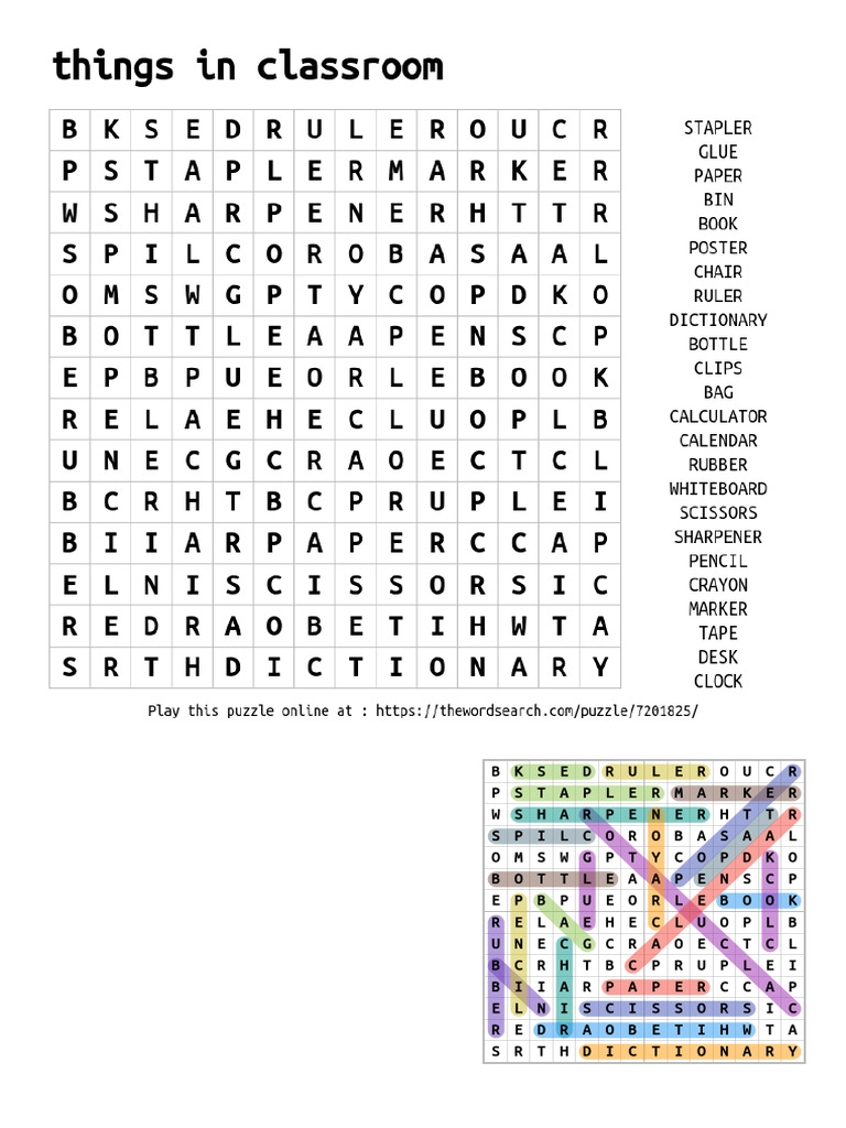Thewordsearch Com Things in Classroom 7201825 | PDF
