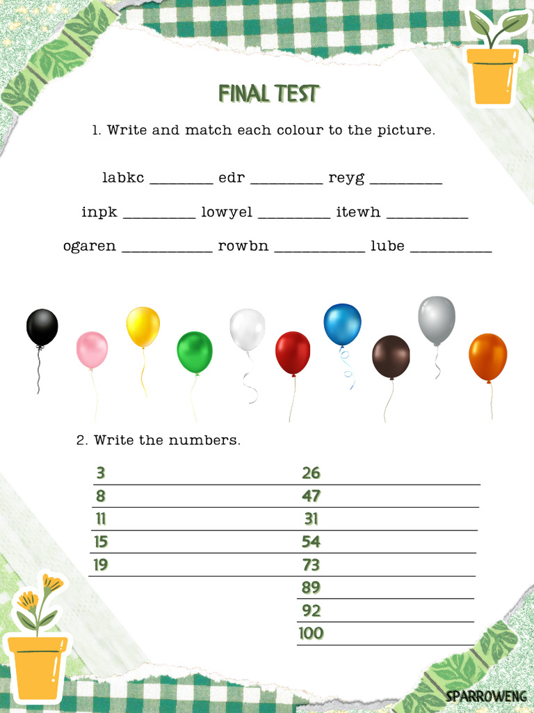Final Test: English Language Exercises | PDF | Teaching Methods ...