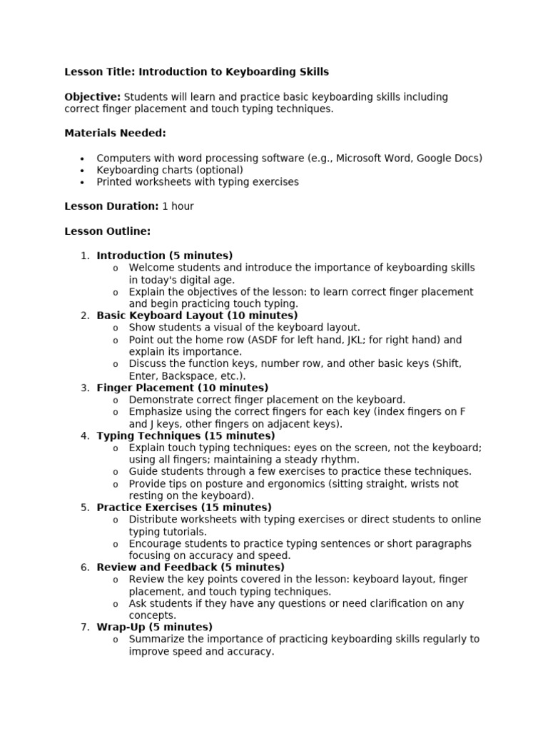 Introduction to Keyboarding Skills | PDF | Computer Keyboard | Human Communication