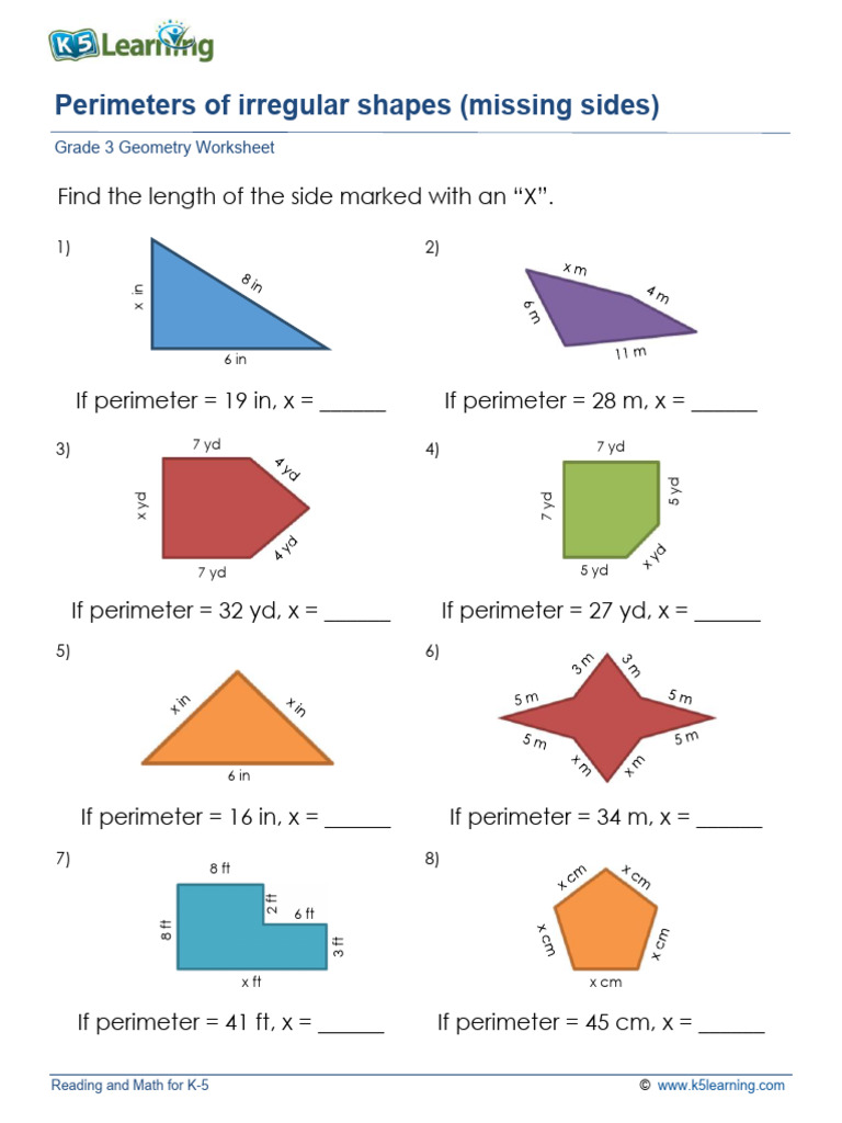 WS - Perimeter of Irregular Shapes | PDF | Teaching Methods & Materials