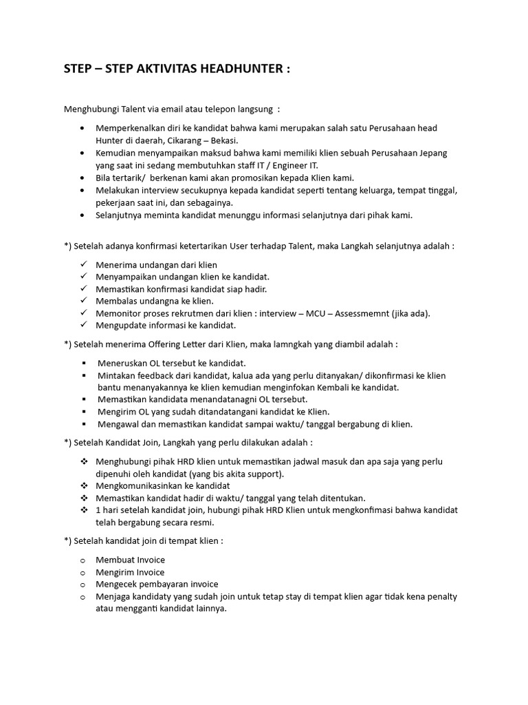 Proses Rekrutmen Headhunter Efektif | PDF | Karier & Perkembangan | Bisnis