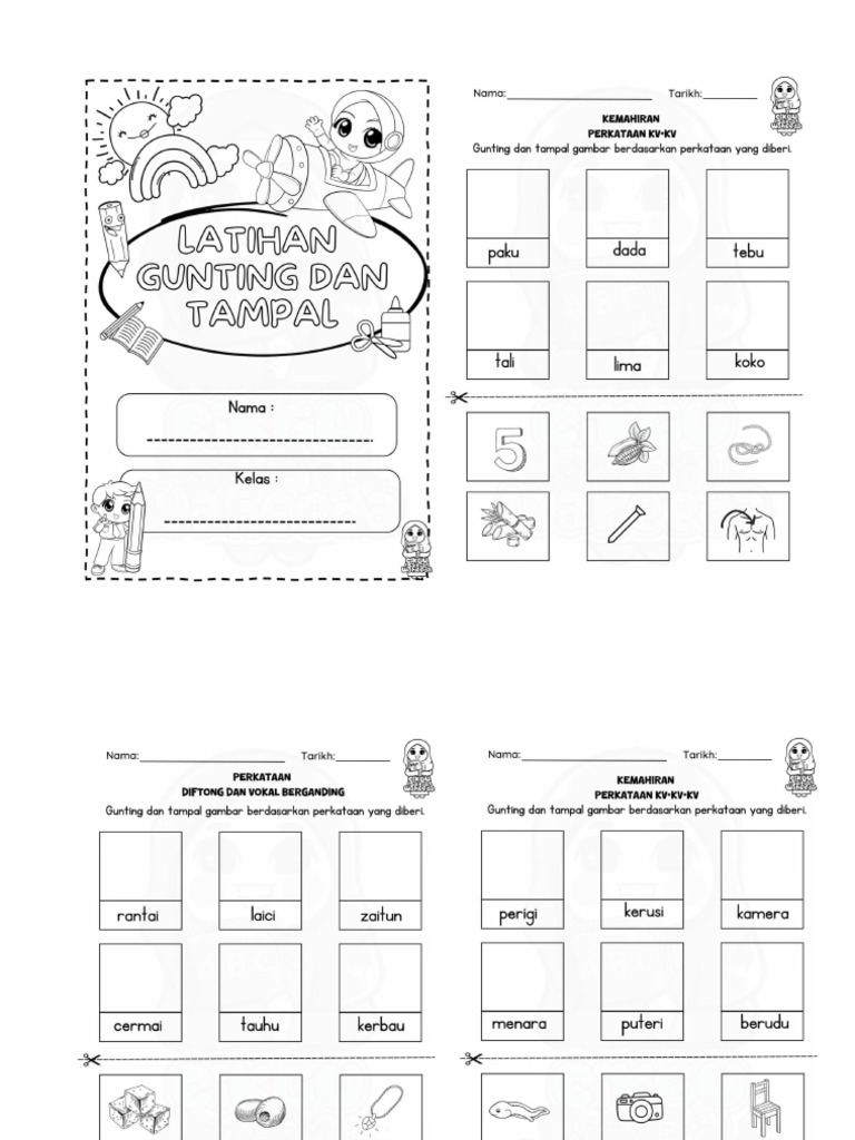 Latihan Gunting Dan Tampal Bahasa Melayu Tahun 1 | PDF