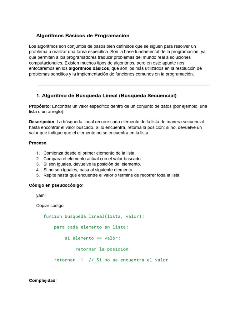 Apunte Algoritmos Básicos de Programación | PDF | Algoritmos ...