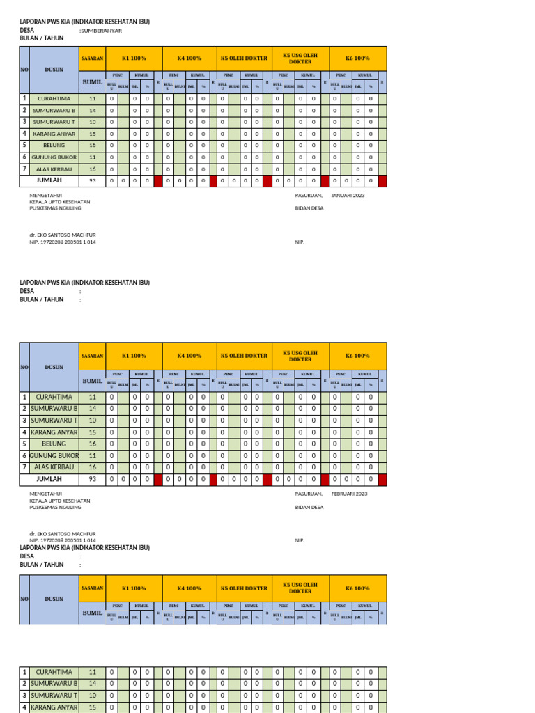Form Pws Imunisasi 2023 | PDF
