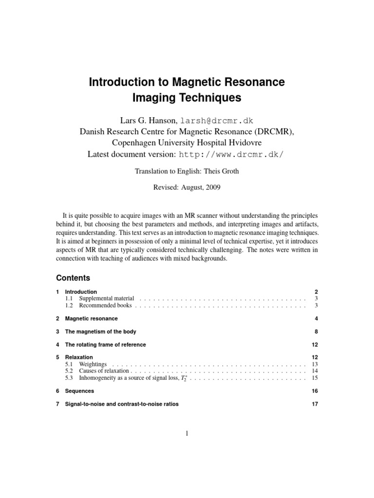 MRI_English_letter | PDF | Magnetic Resonance Imaging | Relaxation (Nmr)