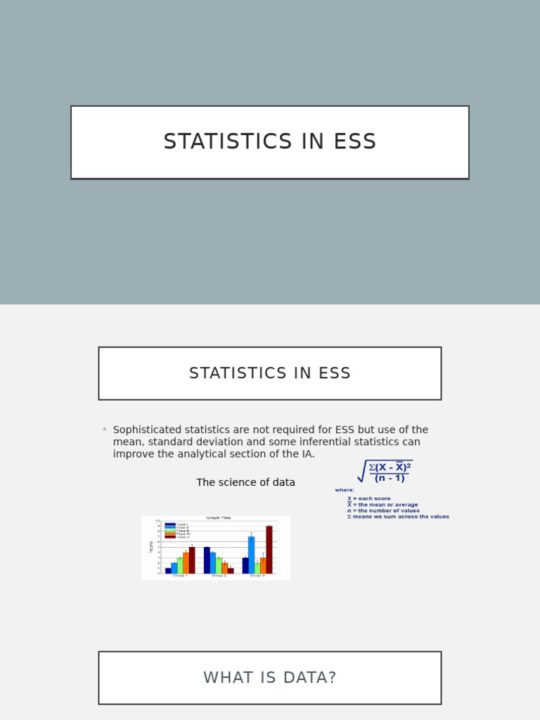 Statistics in ESS | PDF | Standard Deviation | Statistics
