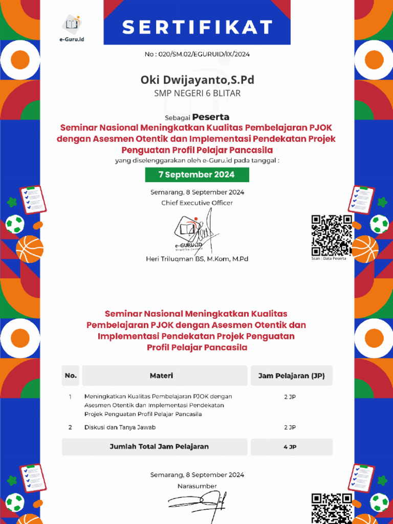 Oki Dwijayanto, S.PD - Seminar Nasional 4JP - Meningkatkan Kualitas Pembelajara - 20241125 ...