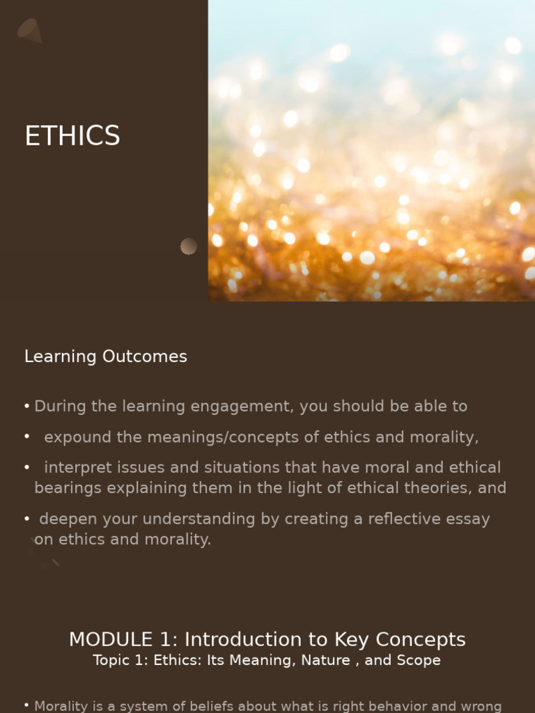 Understanding Ethics and Morality Concepts | PDF | Morality | Liberal ...