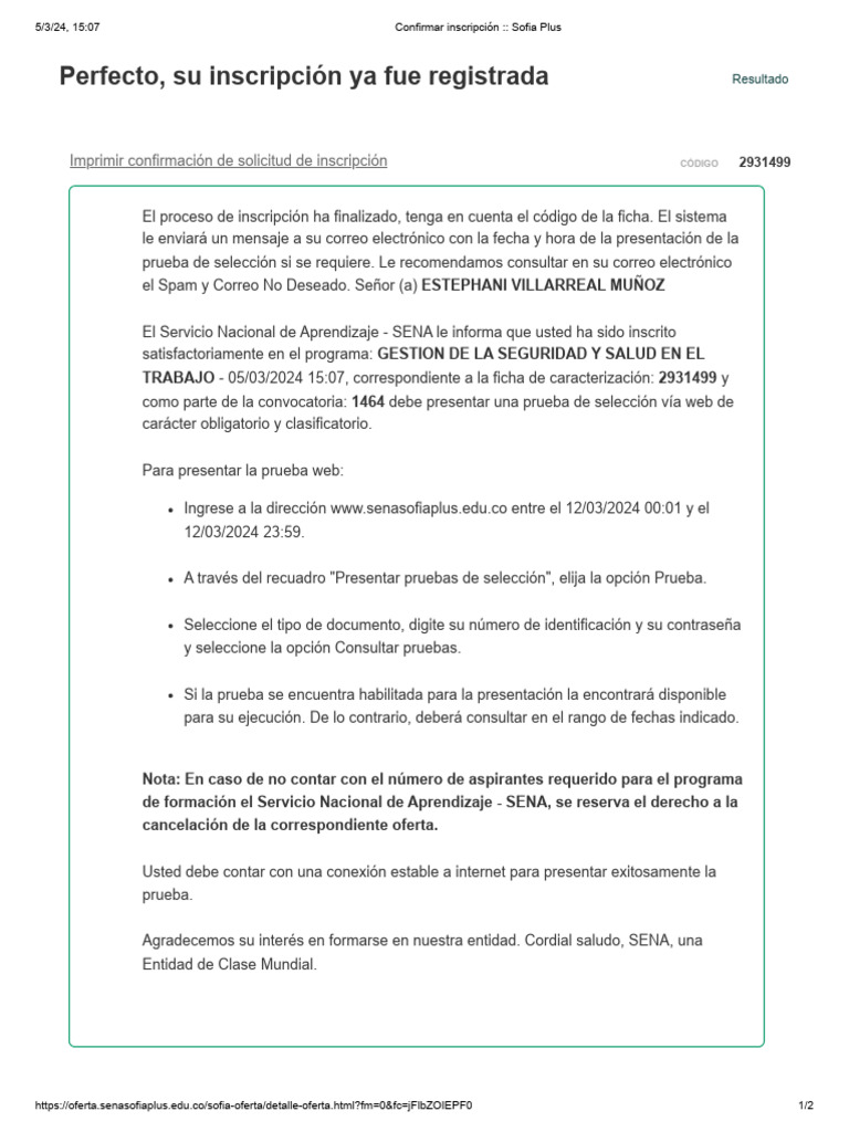 GESTION DE LA SEGURIDAD Y SALUD EN EL TRABAJO - Sofia Plus | PDF | Spamming | Informática