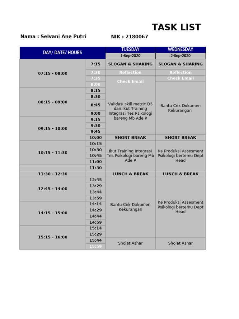 Task List Everyday | PDF | Business