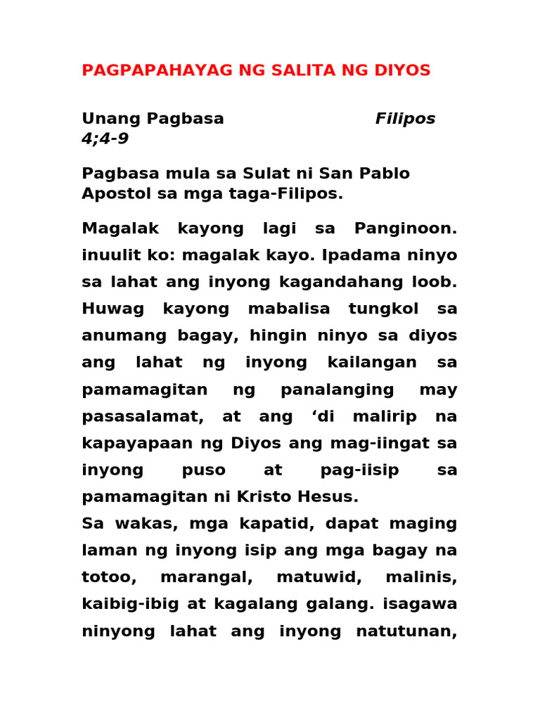 Pagpapahayag NG Salita NG Diyos | PDF