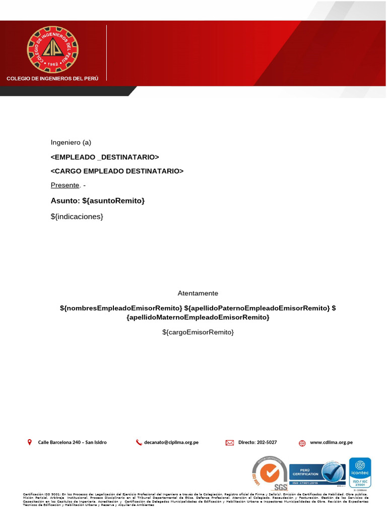 Plantilla de Carta General | PDF