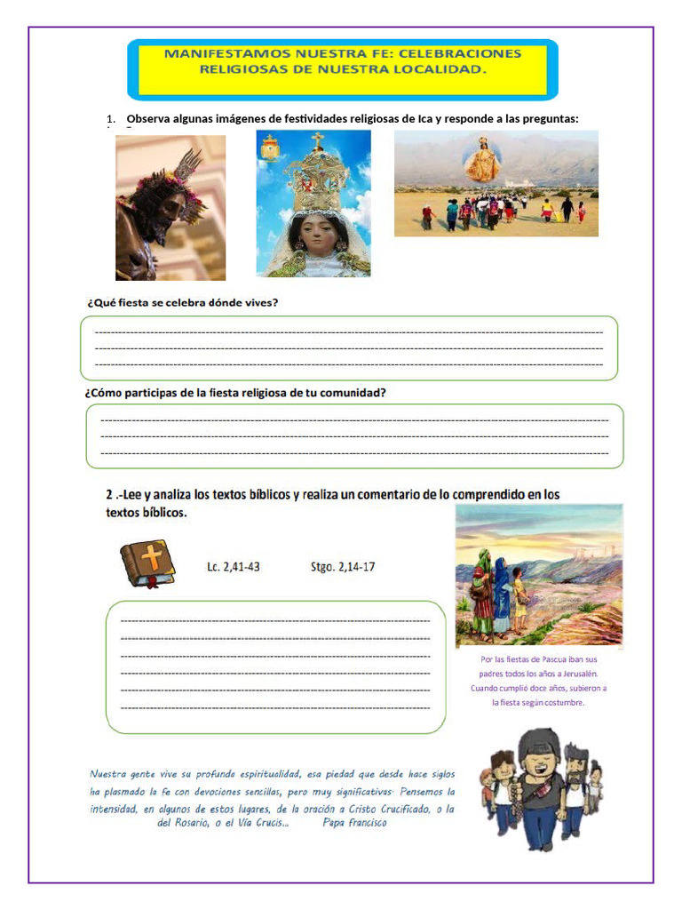 03 Ficha Religion | PDF