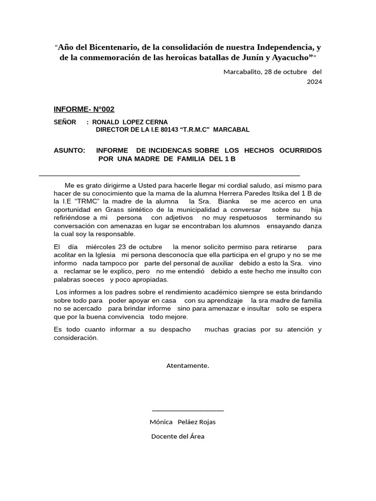 Informe Insidencias Itska 20224 | PDF