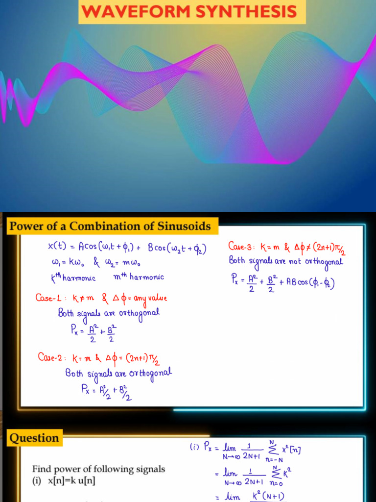 Lecture 11 Waveform Synthesis Pdf