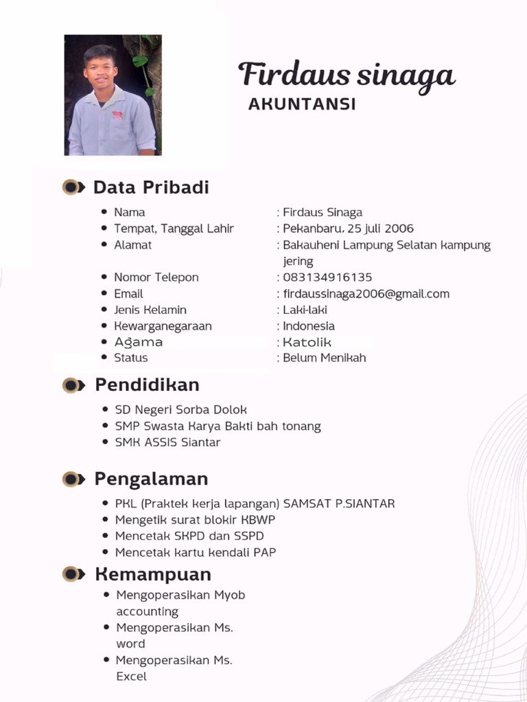 CV Firdaus Sinaga-1 | PDF