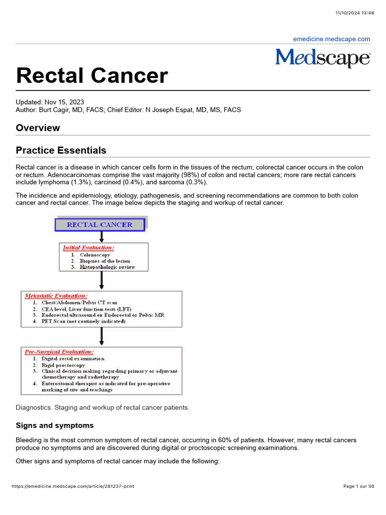 Rectal Cancer | PDF | Colorectal Cancer | Rectum