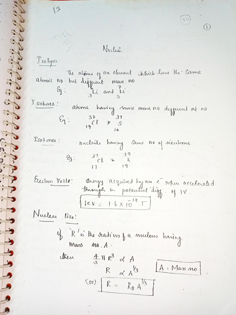 Chapter 13 - Nuclei (Class12) | PDF