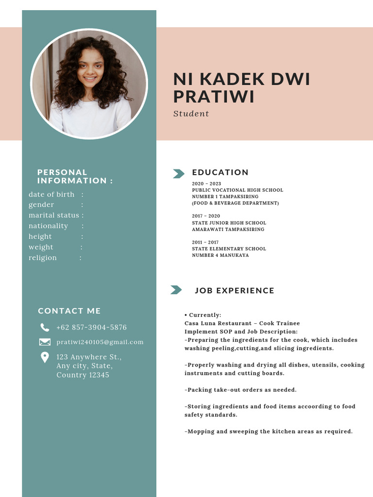White Simple Student CV Resume | PDF