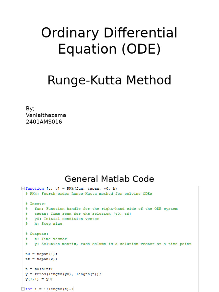 Matlab Code For Runge Kutta Method Pdf 