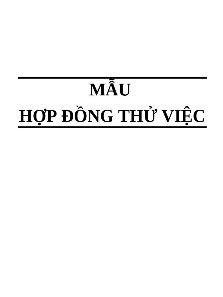 Hop Dong Thu Viec | PDF