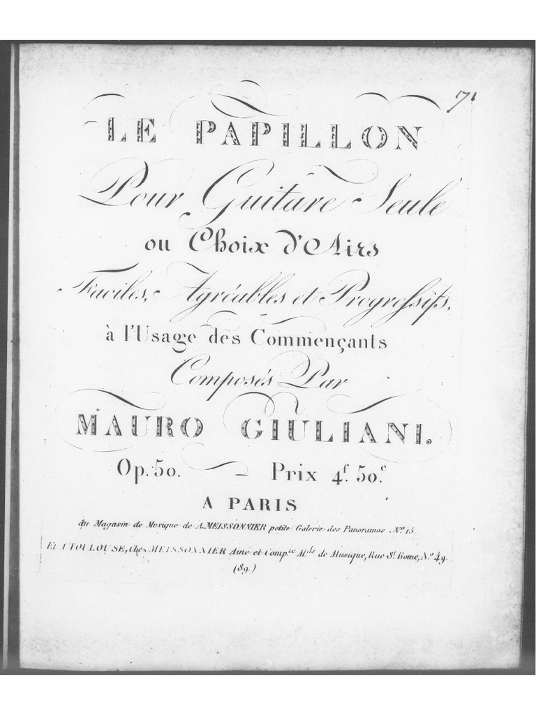 Giuliani Op. 50 Le papillon Anthony | PDF