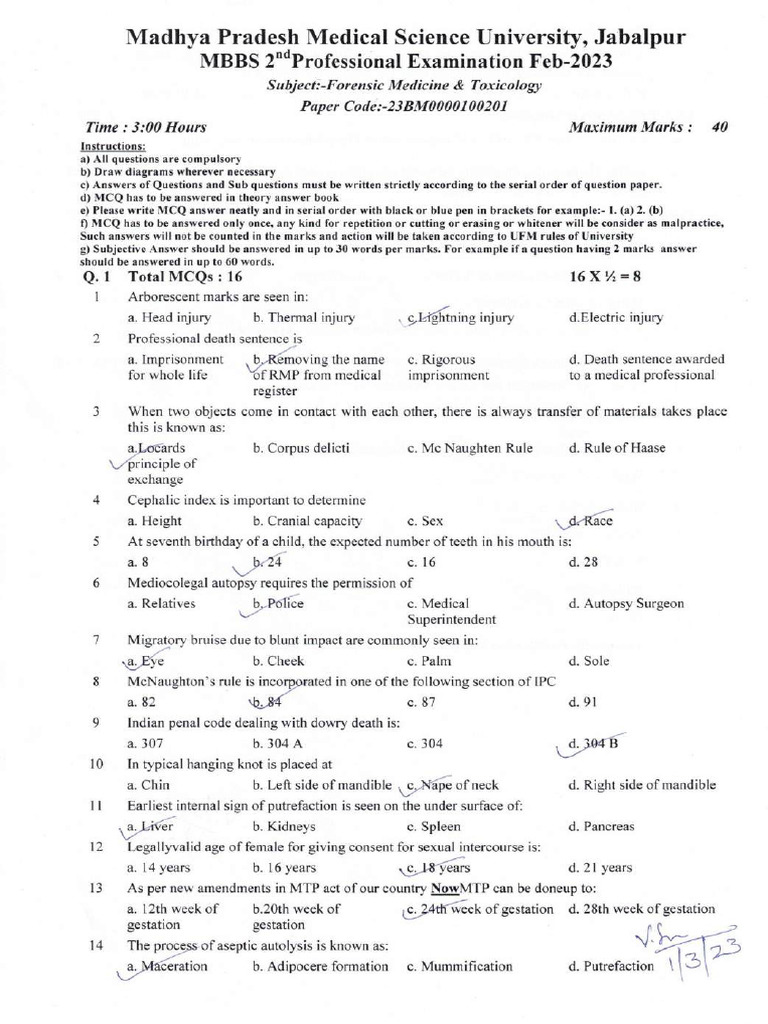 MBBS 2ND PROF. FEB 23 23BM0000100201-compressed | PDF