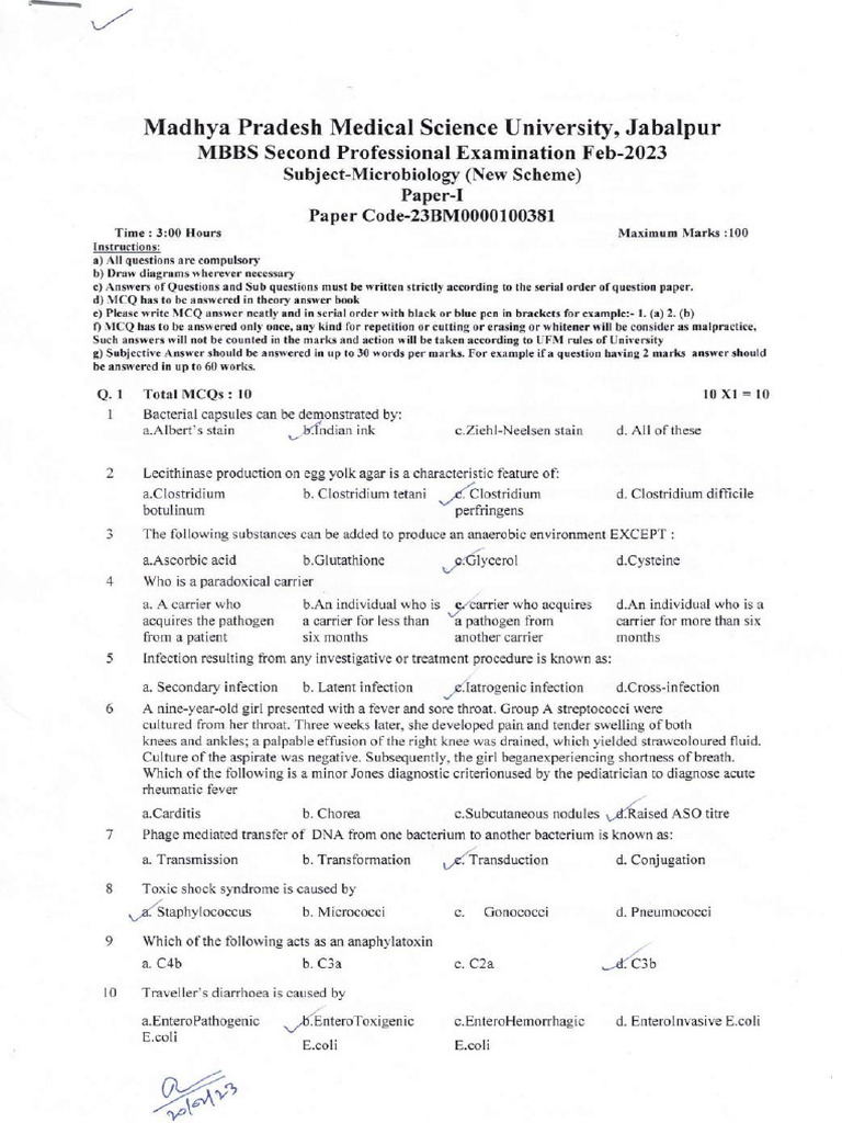 MBBS 2ND PROF. FEB 23 NS 23BM0000100381-compressed | PDF