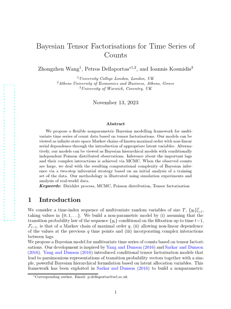 Bayesian Tensor Factorisations For Time Series of Counts 3pk66m9hsc ... Bayesian Tensor Factorisations For Time Series of Counts 3pk66m9hsc ...