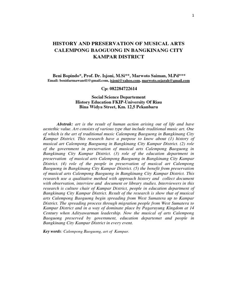 Sejarah Calempong Baoguong | PDF