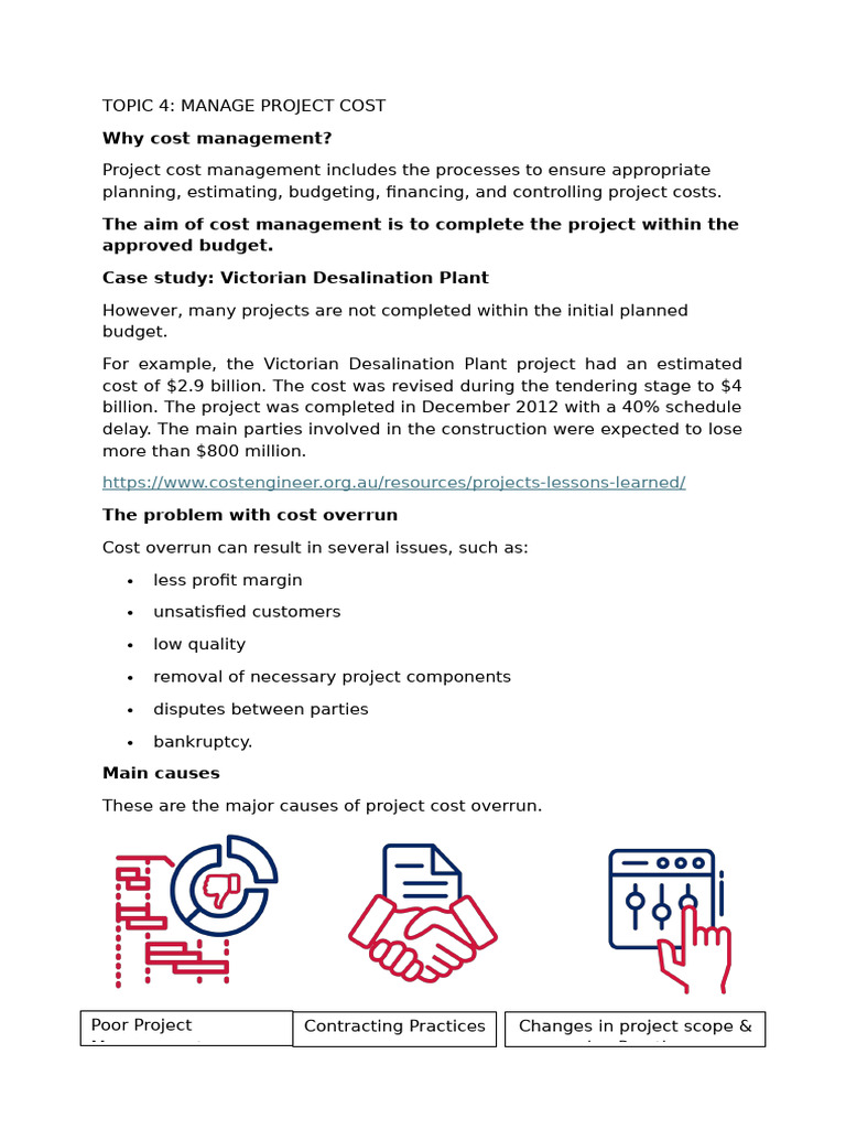 TOPIC 4 Manage Project Cost | PDF | Debt | Asset Backed Security