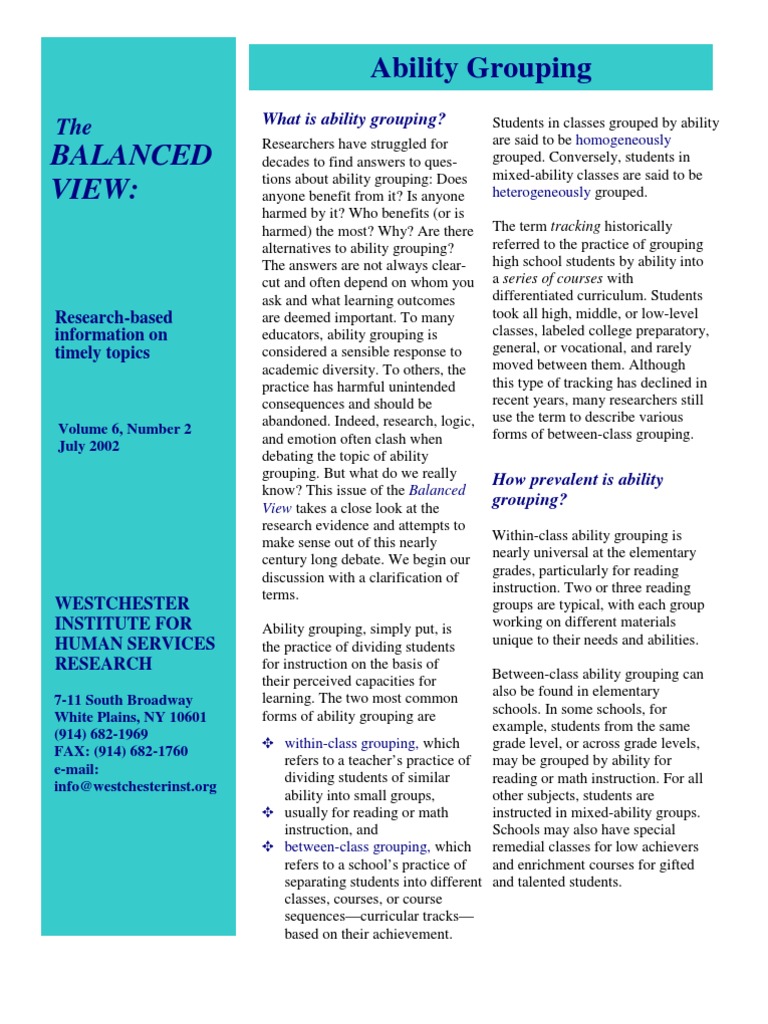 Understanding Ability Grouping in Education | PDF | Achievement Gap In ...
