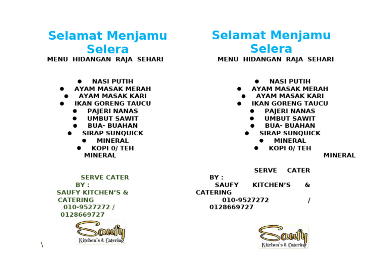 Menu Kad | PDF