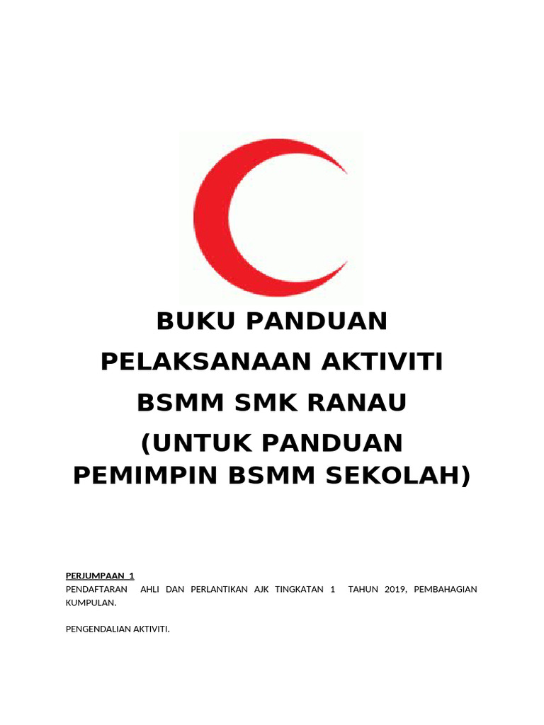 Buku Panduan Aktiviti BSMM | PDF