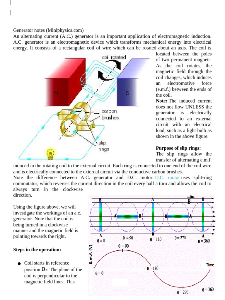 Generators Reading | PDF | Electromagnetic Induction | Electric Generator