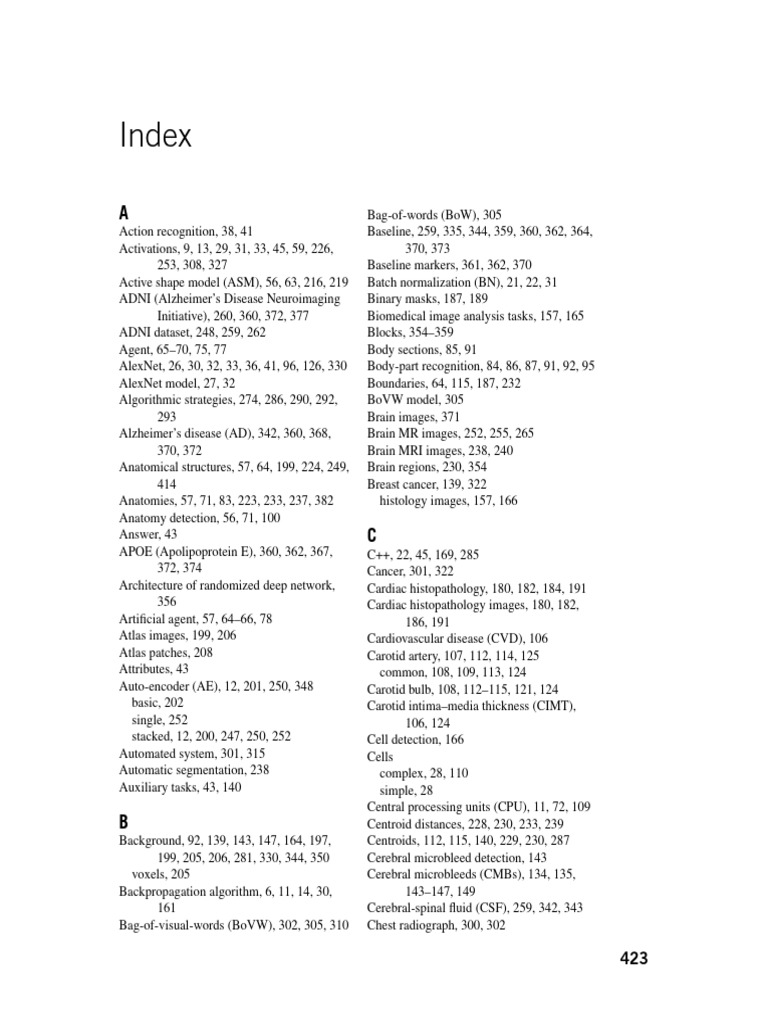 Index - 2017 - Deep Learning For Medical Image Analysis | PDF ...