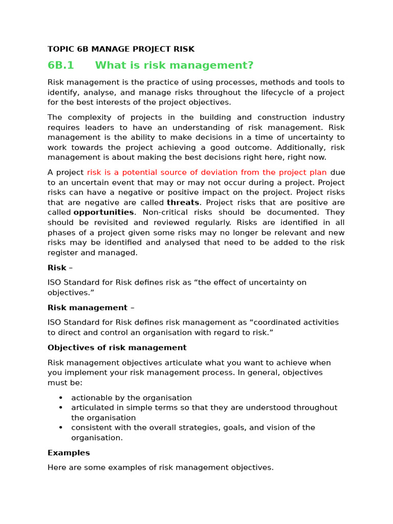 Effective Project Risk Management Guide | PDF | Risk | Risk Management