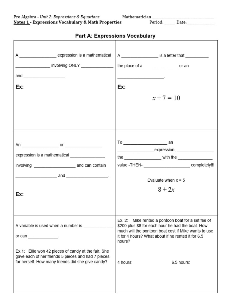 1 Abc Combined - Expressions Vocab and Properties | PDF | Career ...