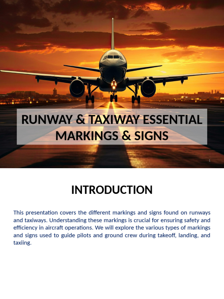 Runway and Taxiway Markings Overview | PDF | Runway | Aircraft