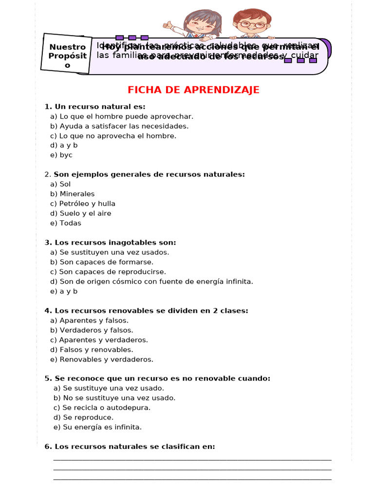 Ficha PS 06 Noviembre | PDF | Entorno natural