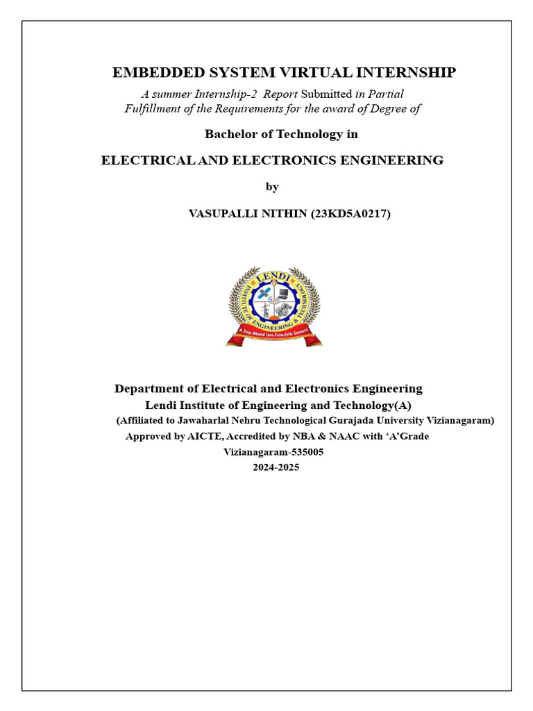 Embedded Systems Internship Report | PDF | Microcontroller | Integrated Development Environment